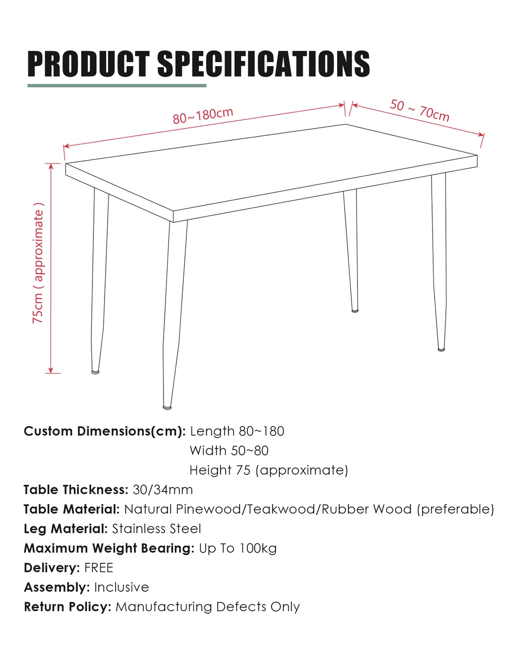 MYSEAT.sg CHASE Solid Wood Study Table customizable local handcrafted ...