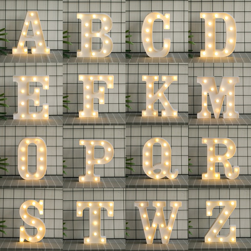 DIY 3D Letter LED Night Light Wall Hanging Marquee Sign Alphabet Decor ...