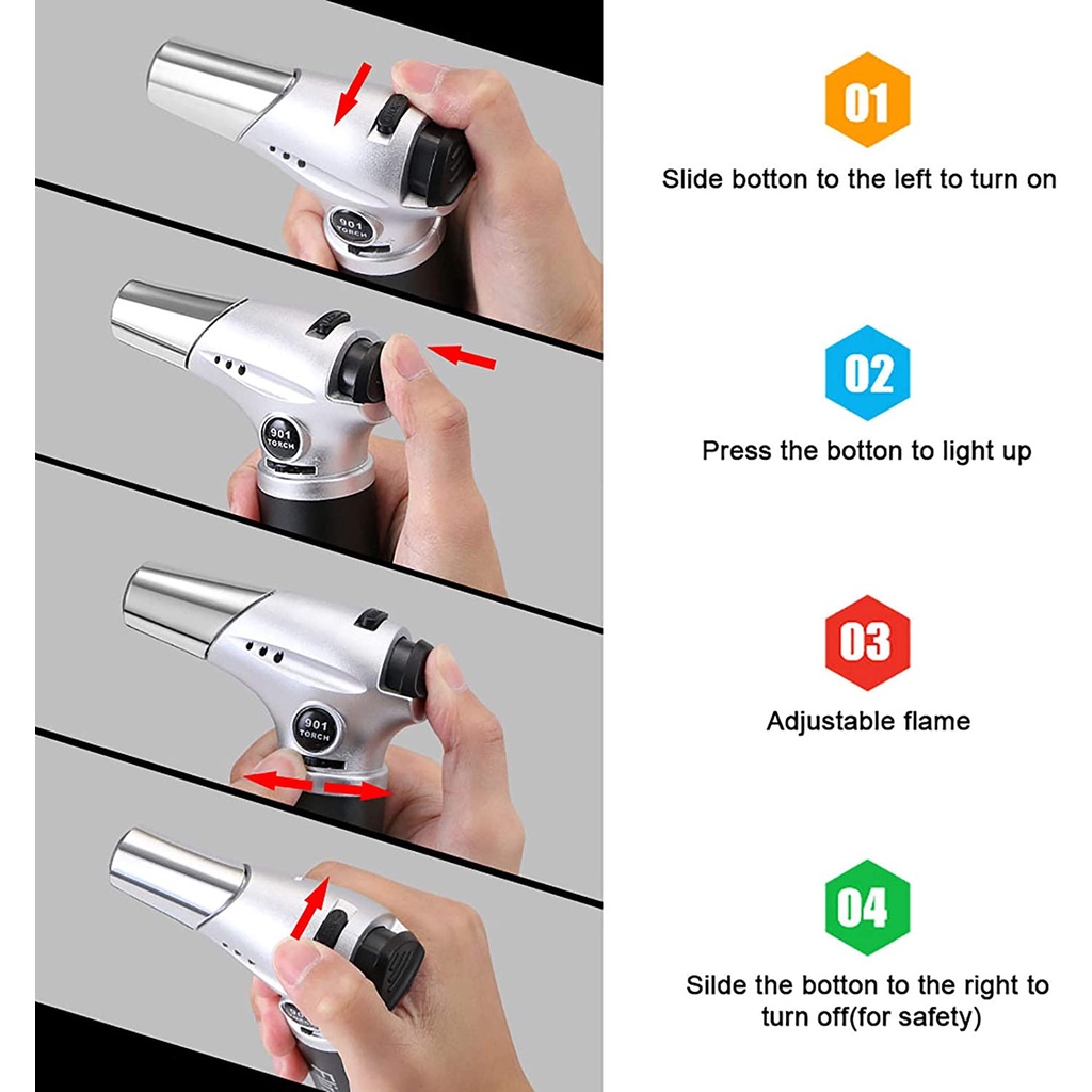 (Torch only, no gas) flintronic Blow Torch, Kitchen Torch, Refillable ...