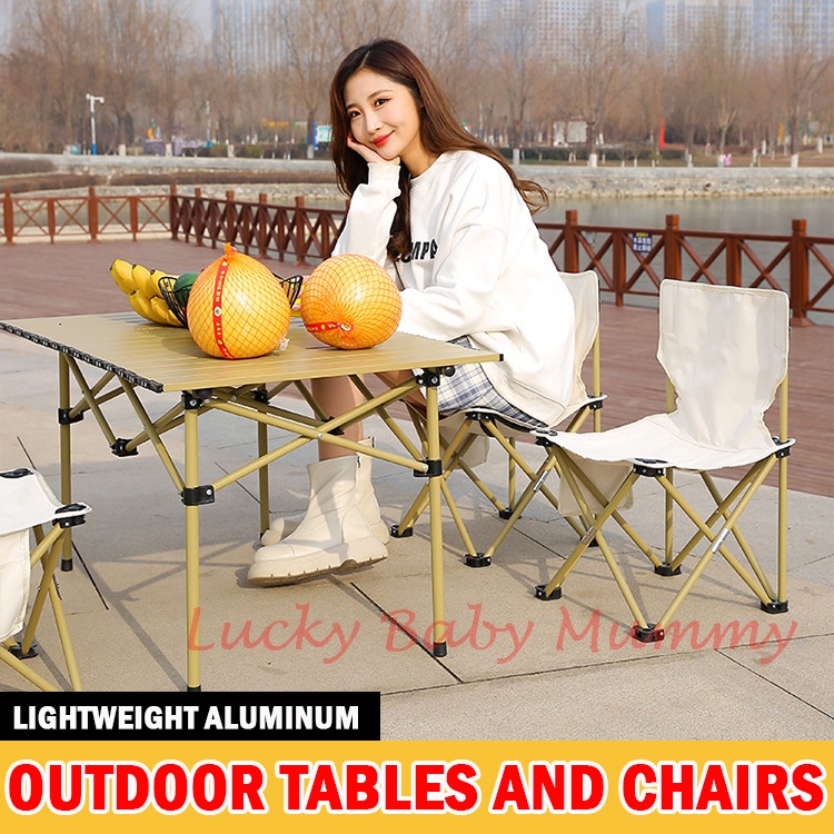 Portable Table Outdoor Table and Chair Set Picnic Foldable Table ...