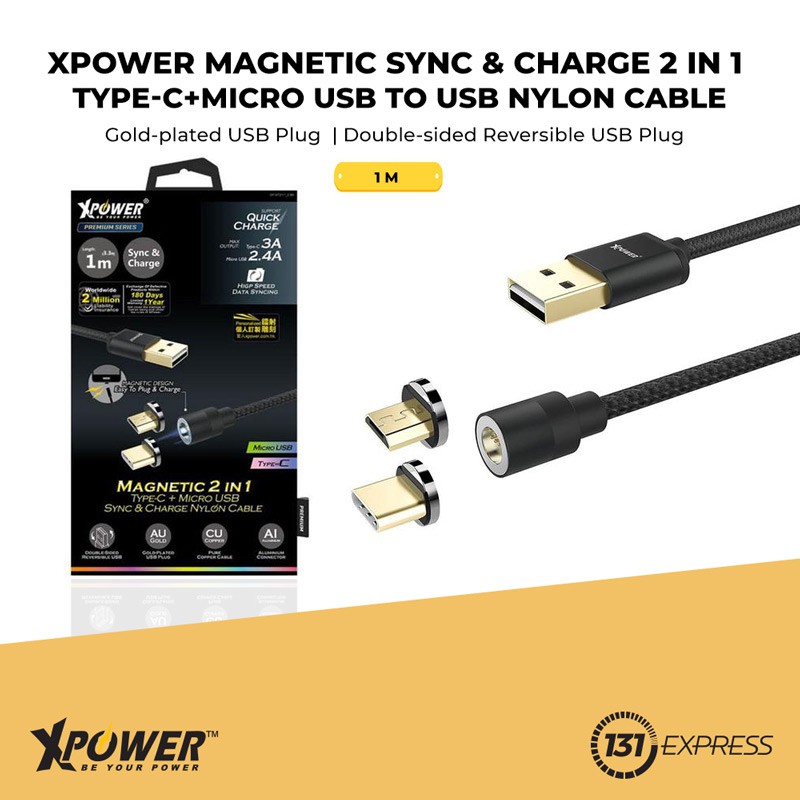 XPower Magnetic Connector Sync & Charge Nylon Cable | Shopee Singapore