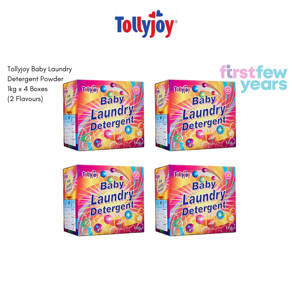 Tollyjoy Baby Laundry Detergent Powder 1kg x 4 Boxes (2 Flavours ...