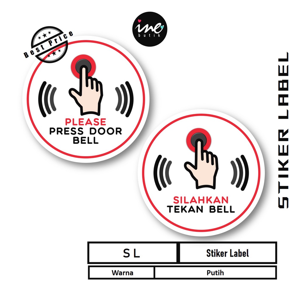 Bell PRESS STICKER | Door BELL PRESS STICKER | Shopee Singapore