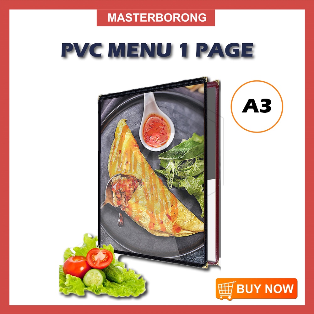masterborong A3 Card Menu Holder (1s) PVC Book Restaurant Cafe ...