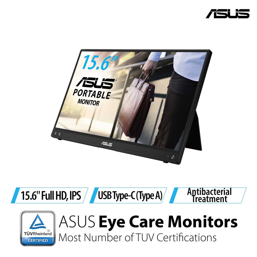 ASUS ZenScreen MB16ACV Portable USB Monitor, 15.6 inch Full HD, IPS, Hybrid Signal Solution, USB ...