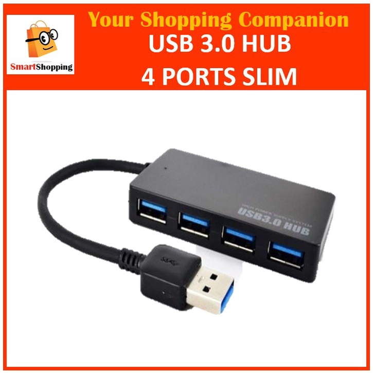 Super Speed 4-Port USB 3.0 Slim Hub Ultra Slim Sleek and Portable USB Ports | Shopee Singapore