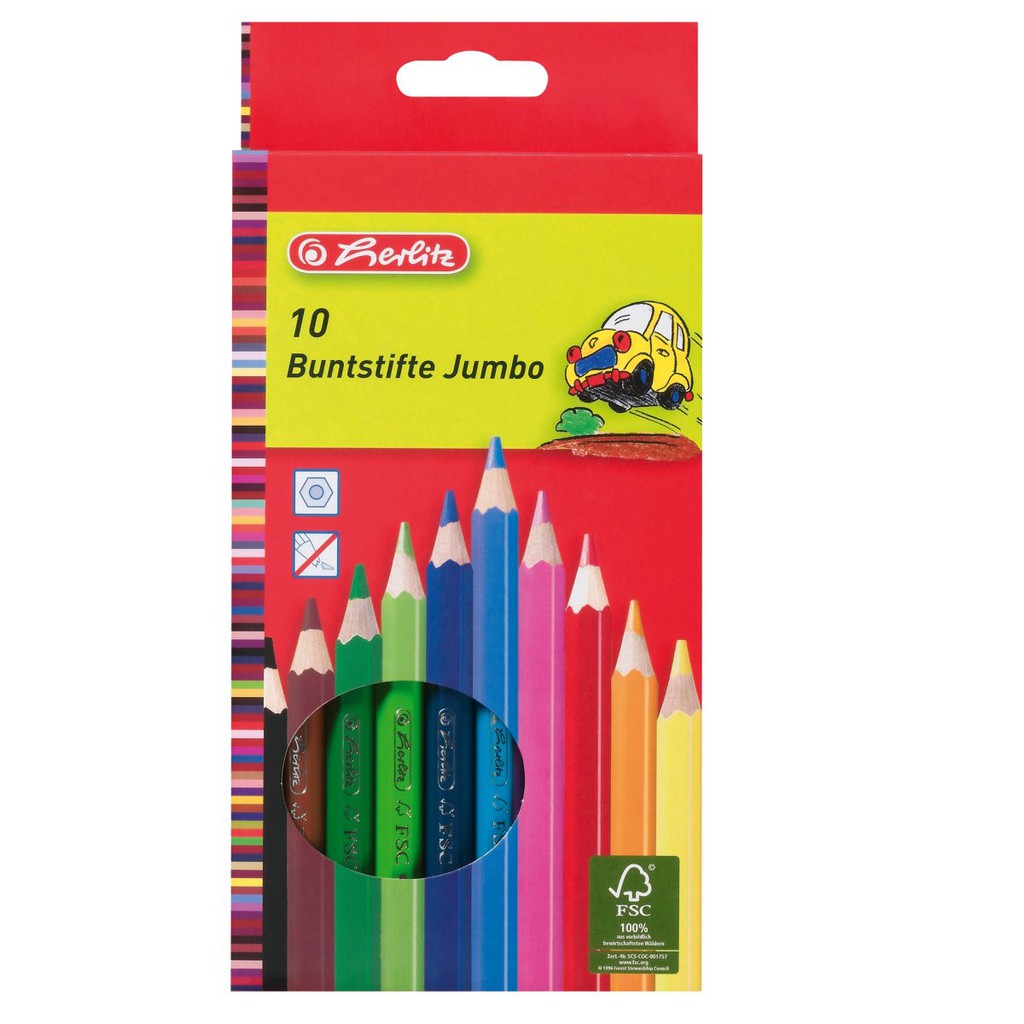 Herlitz 10-col Jumbo Colour Pencil 10795276, 4008110296906 ...