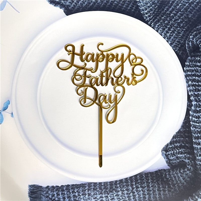 Pack of 10 Pcs Happy Father's Day Cake Topper Acrylic Father's Day Cake ...