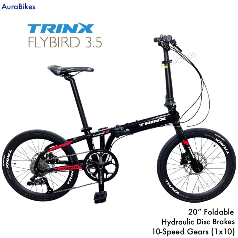 TRINX Flybird 3.5 Folding Bike 20” 10 Speed Foldable Bicycle Loud Hub Aluminium Alloy Frame ...