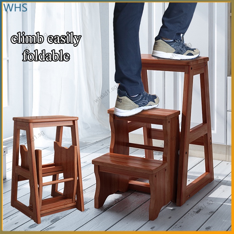 Household folding multi-function stair stool indoor chair ladder dual ...
