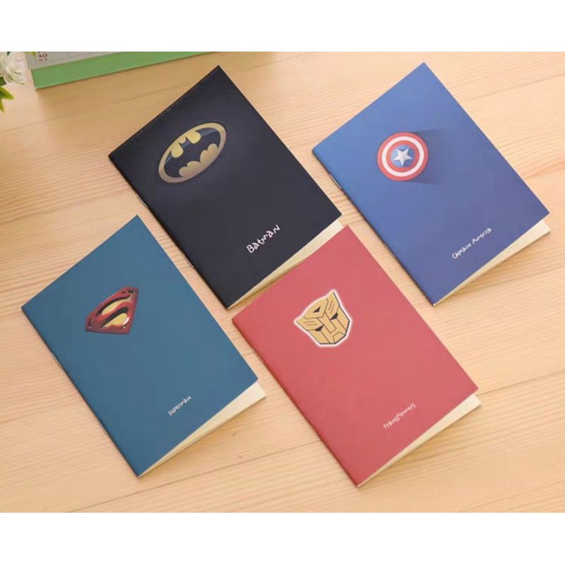 Superhero notebook, batman, transformer, caption American, superman ...