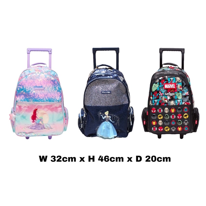 SMIGGLE BACKPACK TROLLEY LIGHT DISNEY PRINCESS & MARVEL | Shopee Singapore