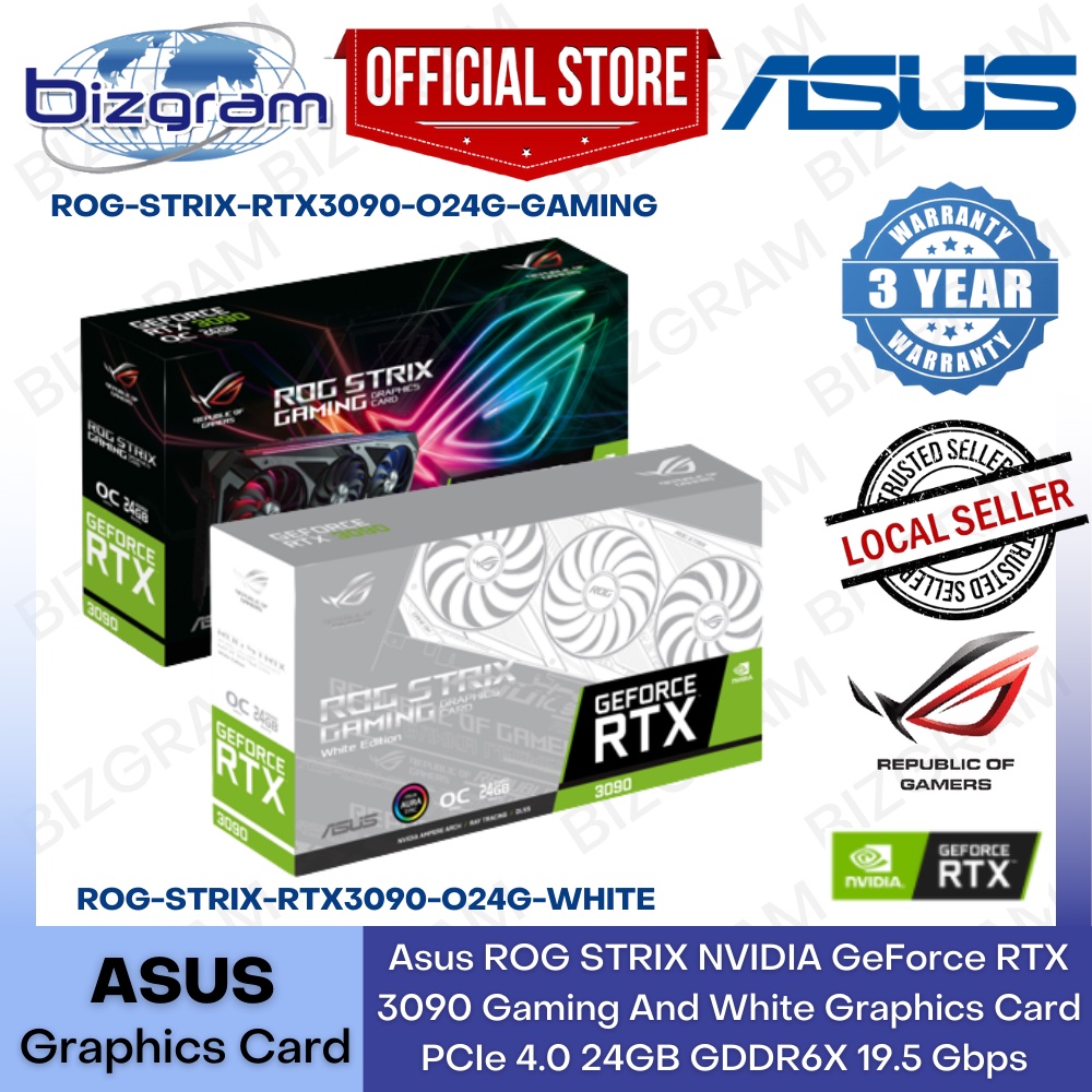 Asus ROG STRIX NVIDIA GeForce RTX 3090 Gaming And White Gaming Graphics ...