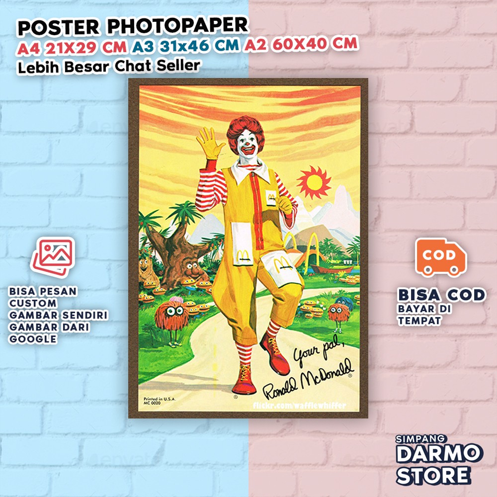 HIASAN DINDING Mcdonald Poster Vintage Retro And Latest Version Colabs ...