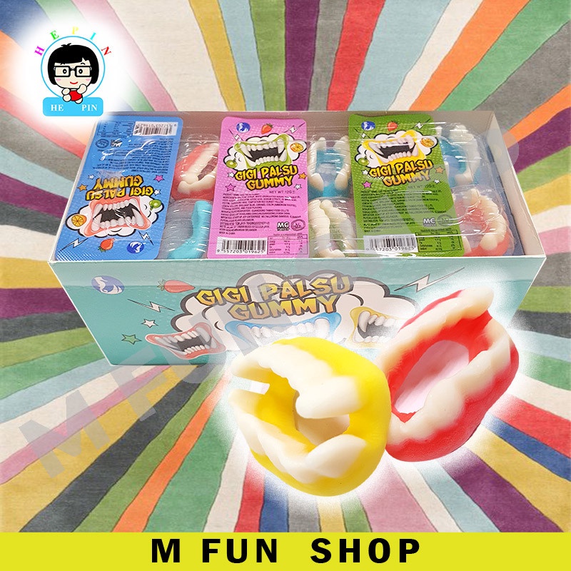 30Pcs Gigi Palsu / Teeth Gummy Soft Candy Individual Pack (360g ...