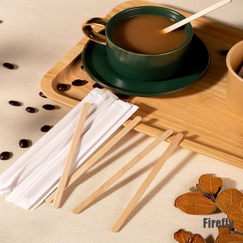 100pcs Disposable stir sticks Natural Wooden tea Coffee Stirrers Cafe ...
