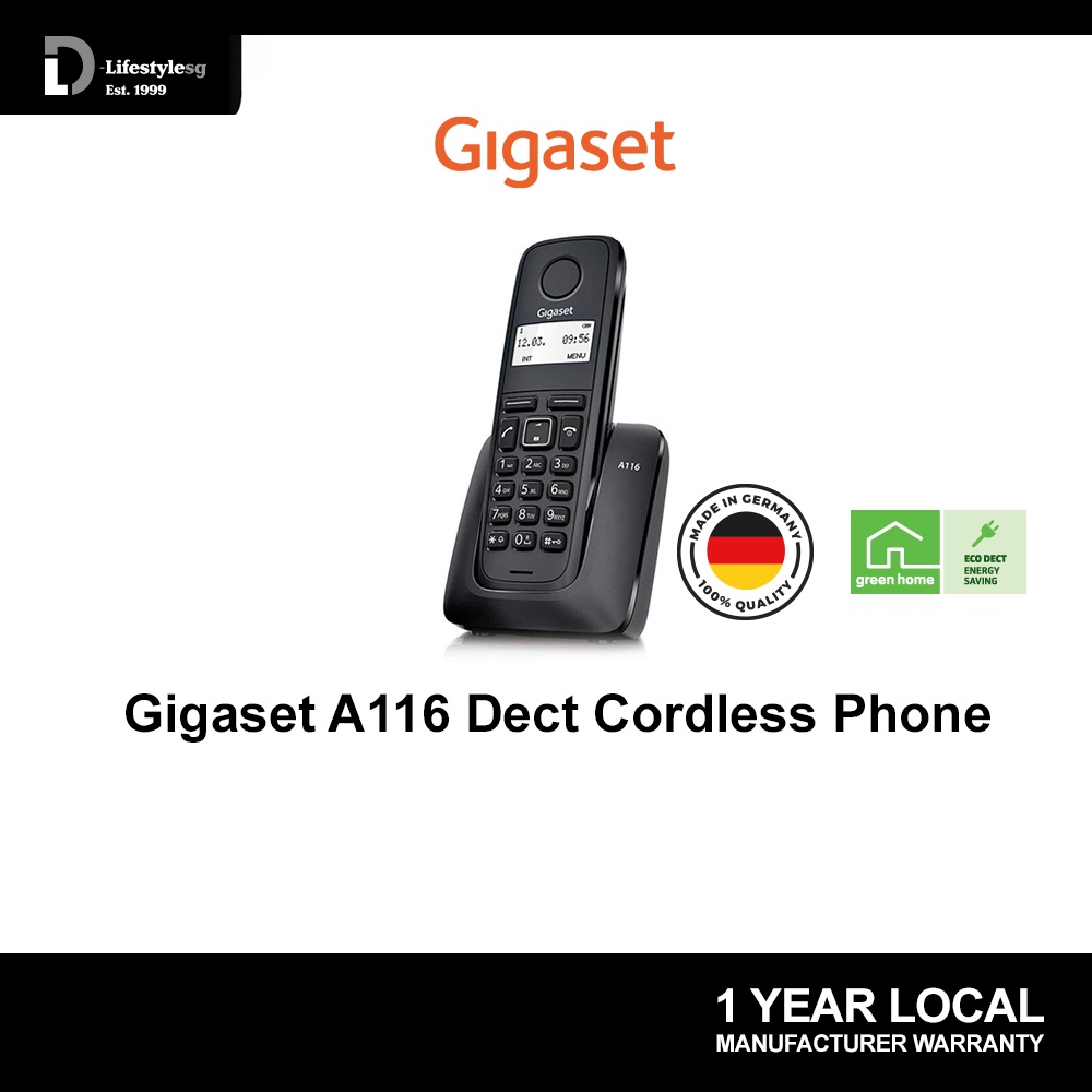 Gigaset A116 DECT Cordless Phone + FREE GP ReCyko AAA Batteries ...