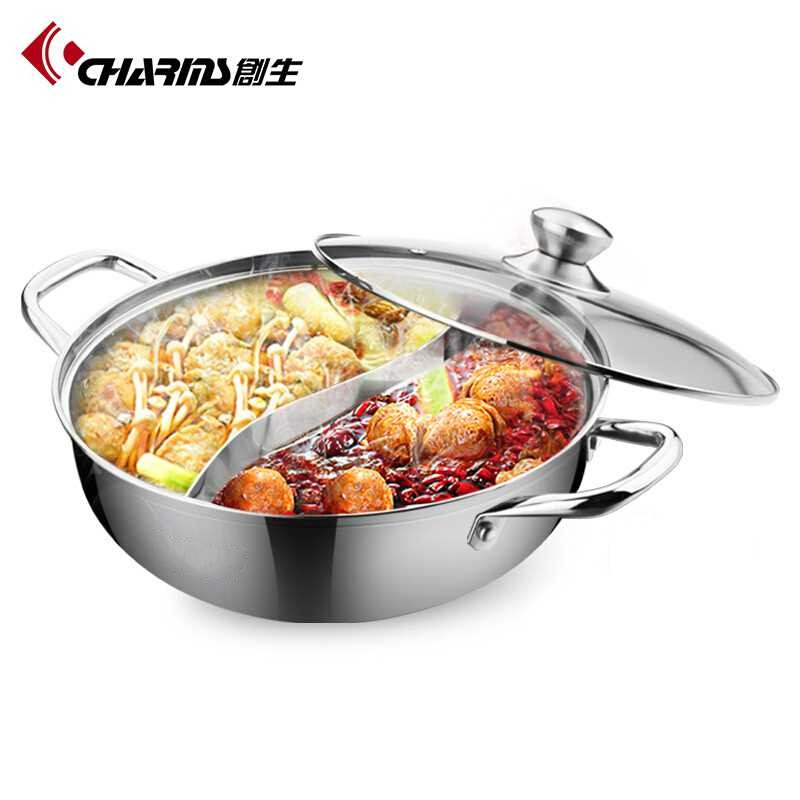 304 Stainless Steel Hot Pot 28cm / 30cm / 32cm with Glass Lid | Yuan ...