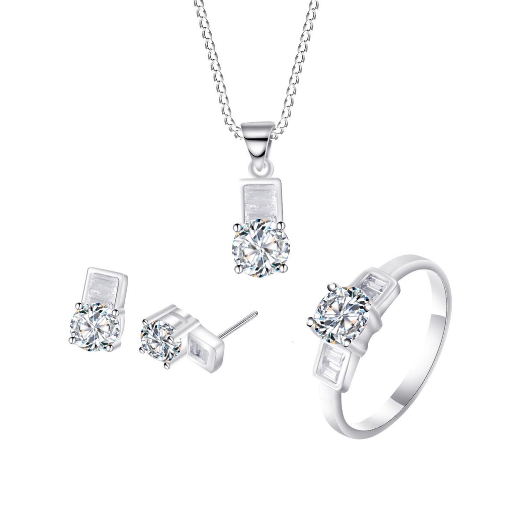 Morning Star Silver S059 92.5% Italy Silver Jewelries Set | Shopee ...