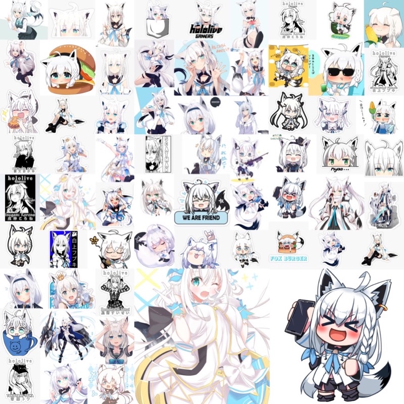 Sticker Shirakami fubuki Hololive 31-62 different silk pressed images ...