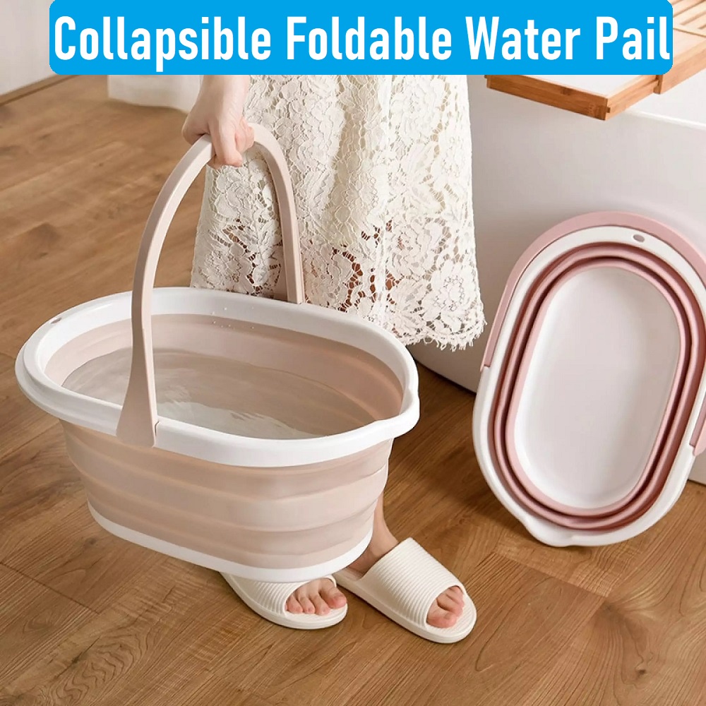 15L Foldable Collapsible Pail Hanging Water Bucket Portable Big Volume ...