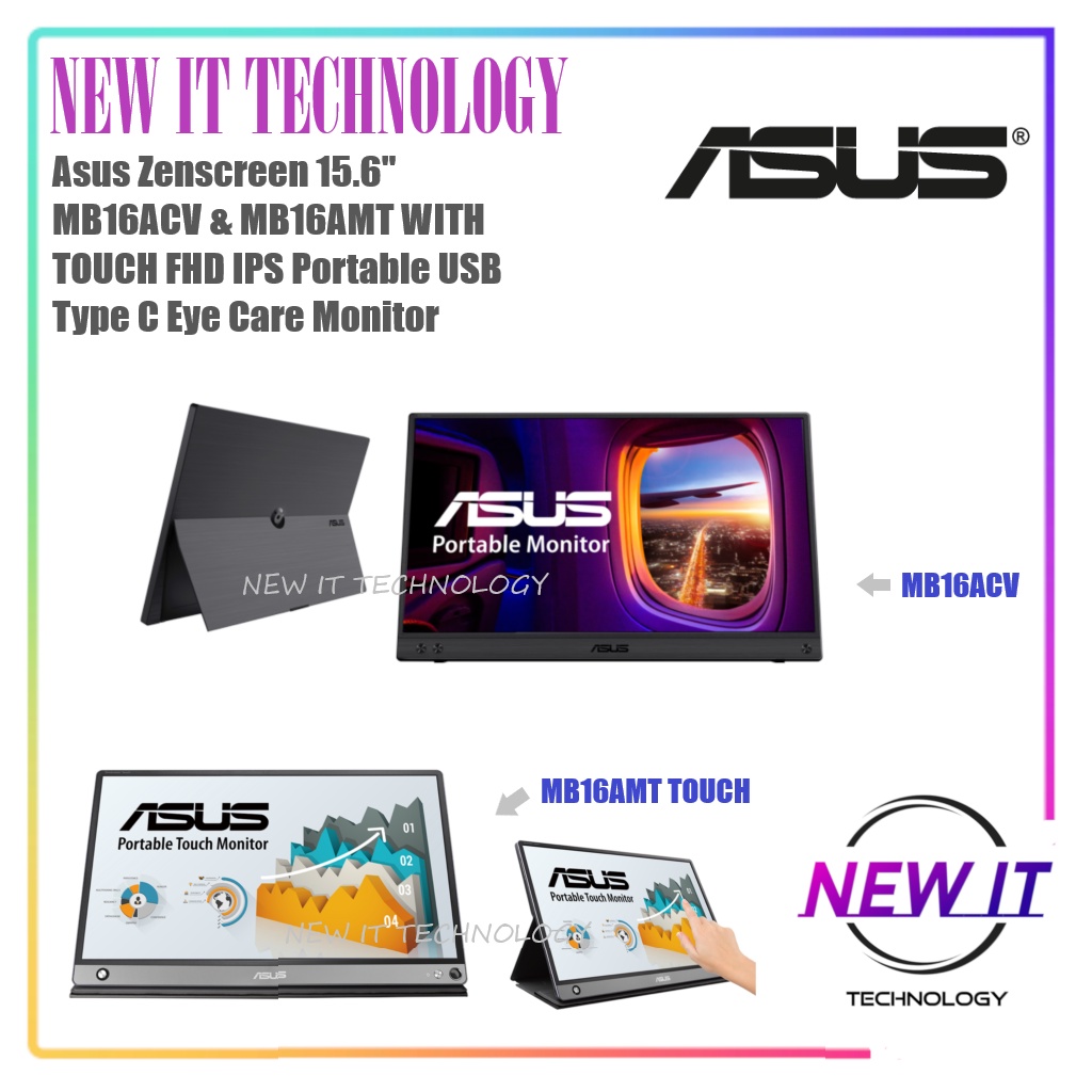 Asus Zenscreen MB166C|MB16ACV|MB16AWP|MQ16AH|MB249C FHD IPS ...