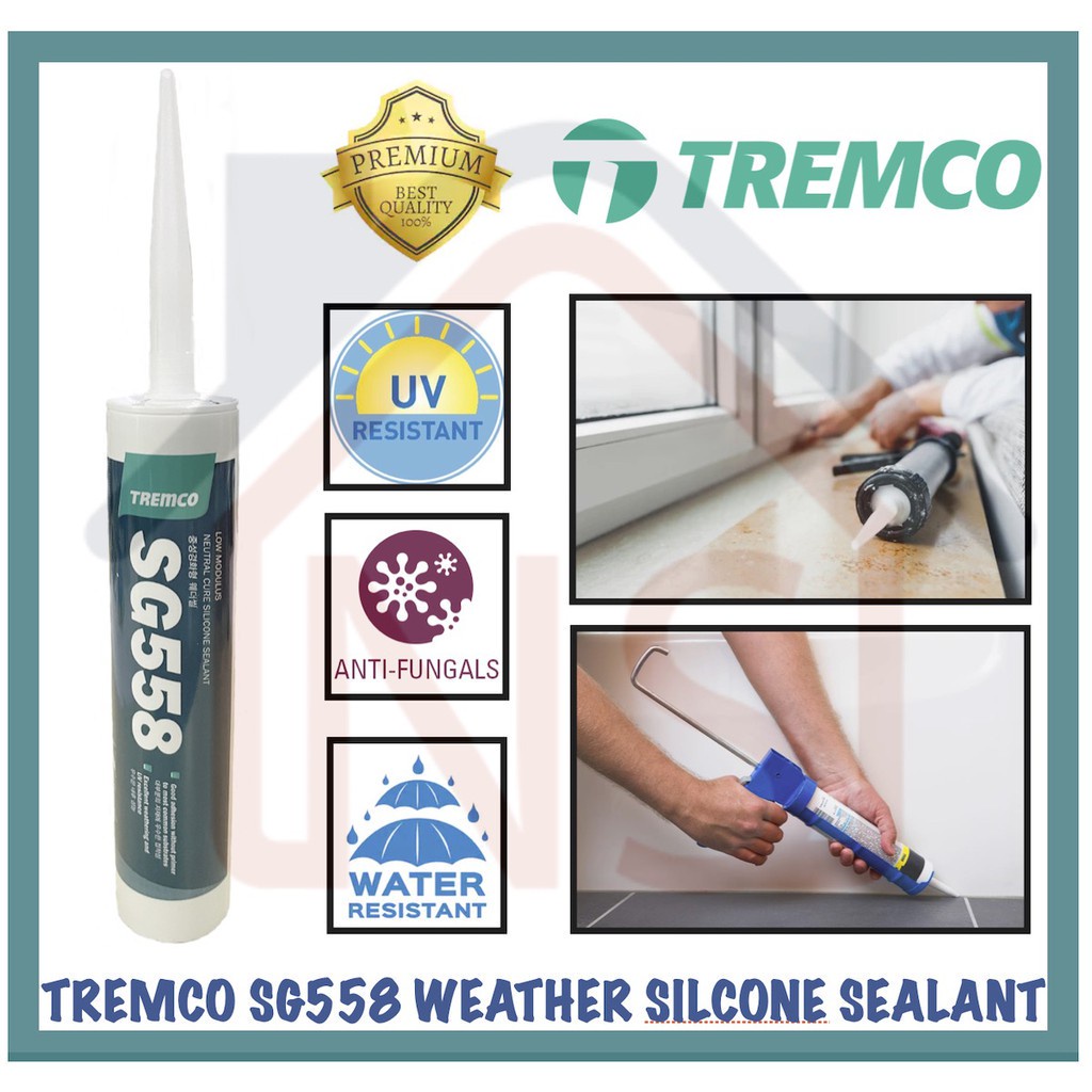 TREMCO SG558 Outdoor Heavy Duty Weather Silicone Sealant/ Anti-Fungus ...