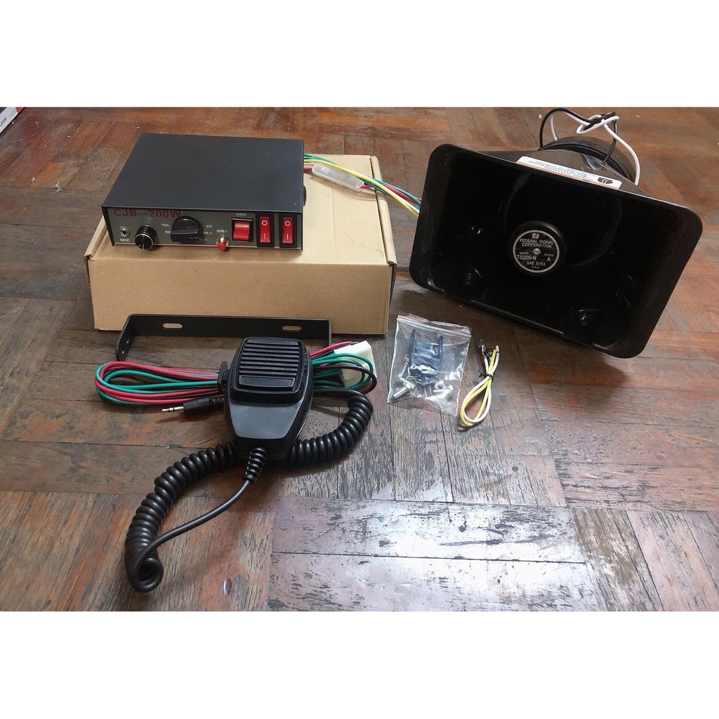 200W 9 Sound Loud Car Warning Alarm Police Siren Horn PA Speaker MIC ...