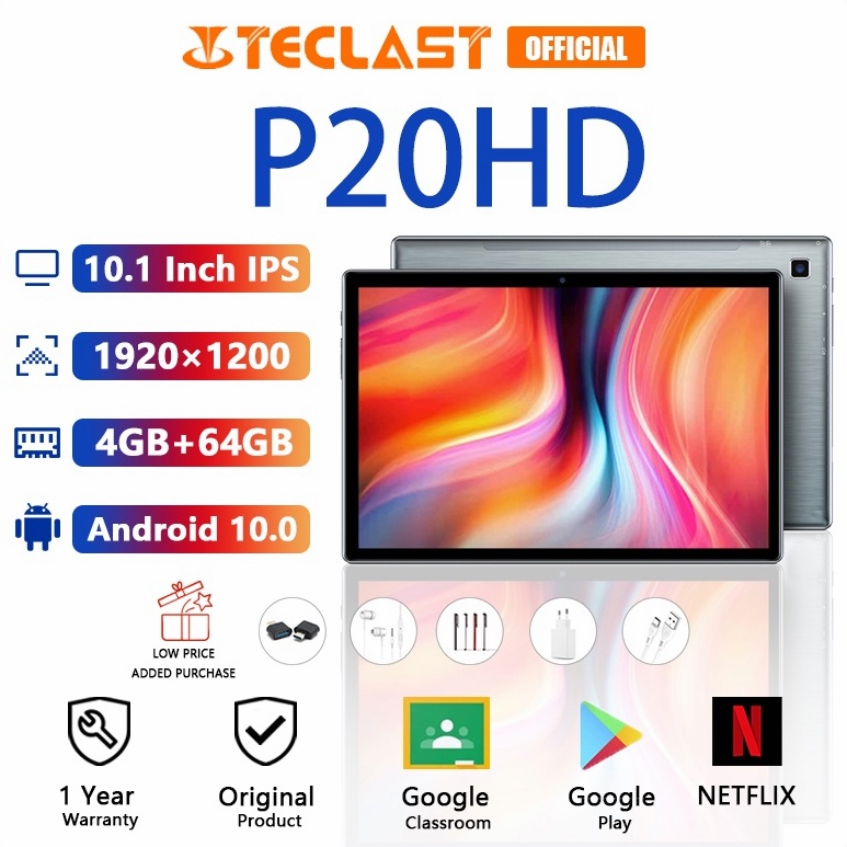 Teclast P20HD Tablet PC Android 10 4G Phone Call (1920 x 1200 FHD Octa ...