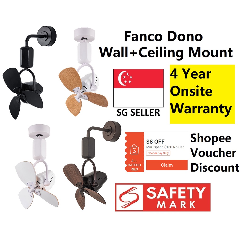 Fanco Corner Fan DONO 16 inch (Ceiling + Wall Mounting) | Shopee Singapore