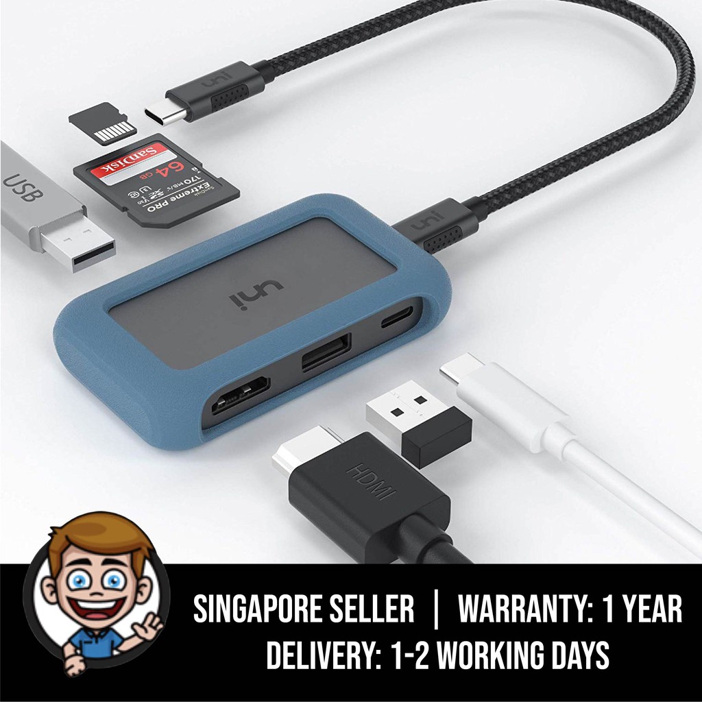 uni USB C Hub HDMI Adapter, 6-in-1 USB Type C hub w/USB C to HDMI ...