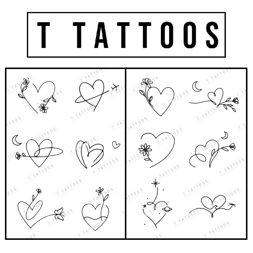 [MAGIC] Temporary Tattoo Heart Series ( waterproof semi permanent ...