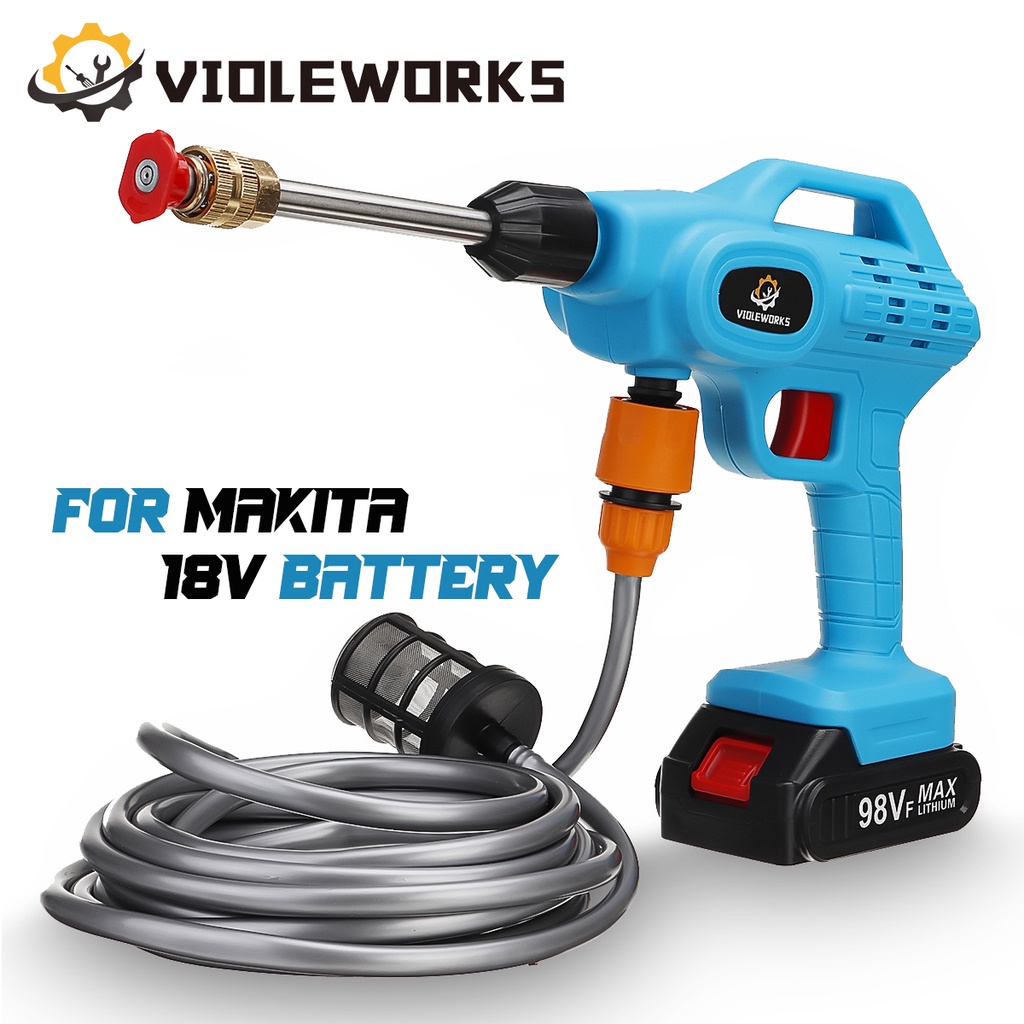 1800W 85Bar Electric Car Washer Cordless Water Jet High Pressure Car Wash GunsPortable Wash ...