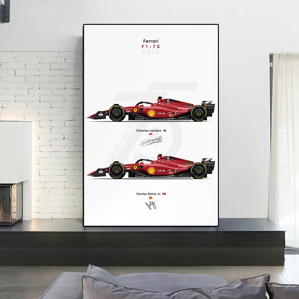 Grand Prix Champion Charles Leclerc Racing Poster And Print Ferrari ...