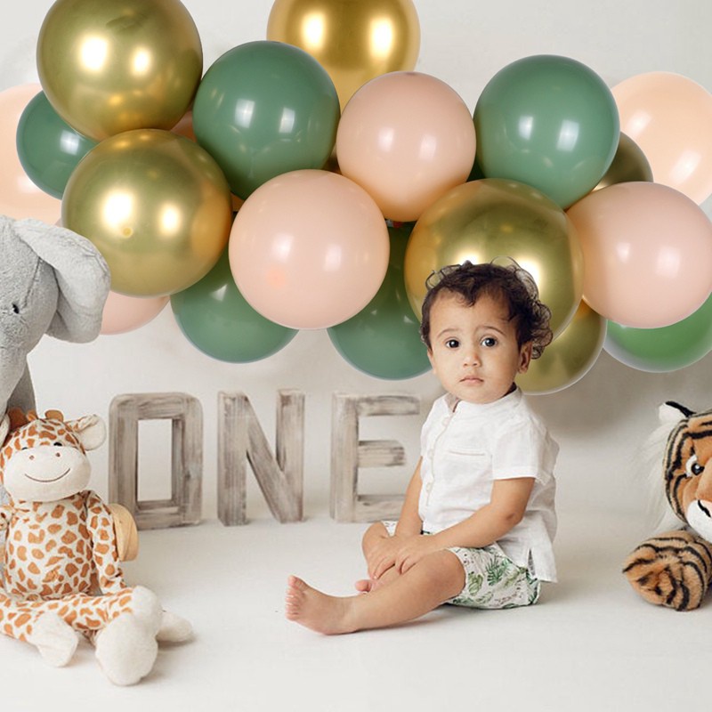 19pcs Bean Green Latex Balloons Garland Arch Kit Baby Shower Wedding Jungle Birthday Party ...