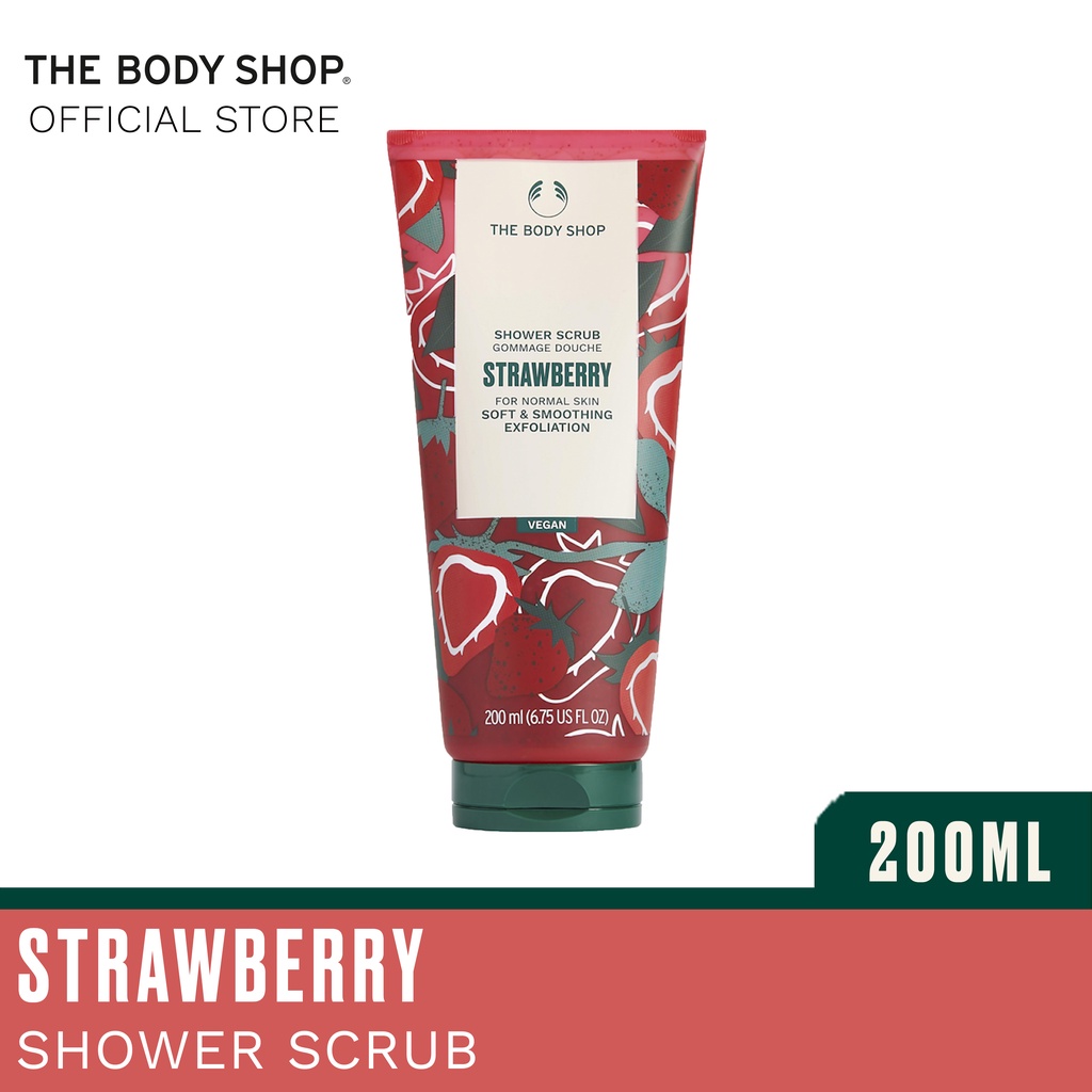 The Body Shop Shower Scrub Strawberry 200ML | Shopee Singapore