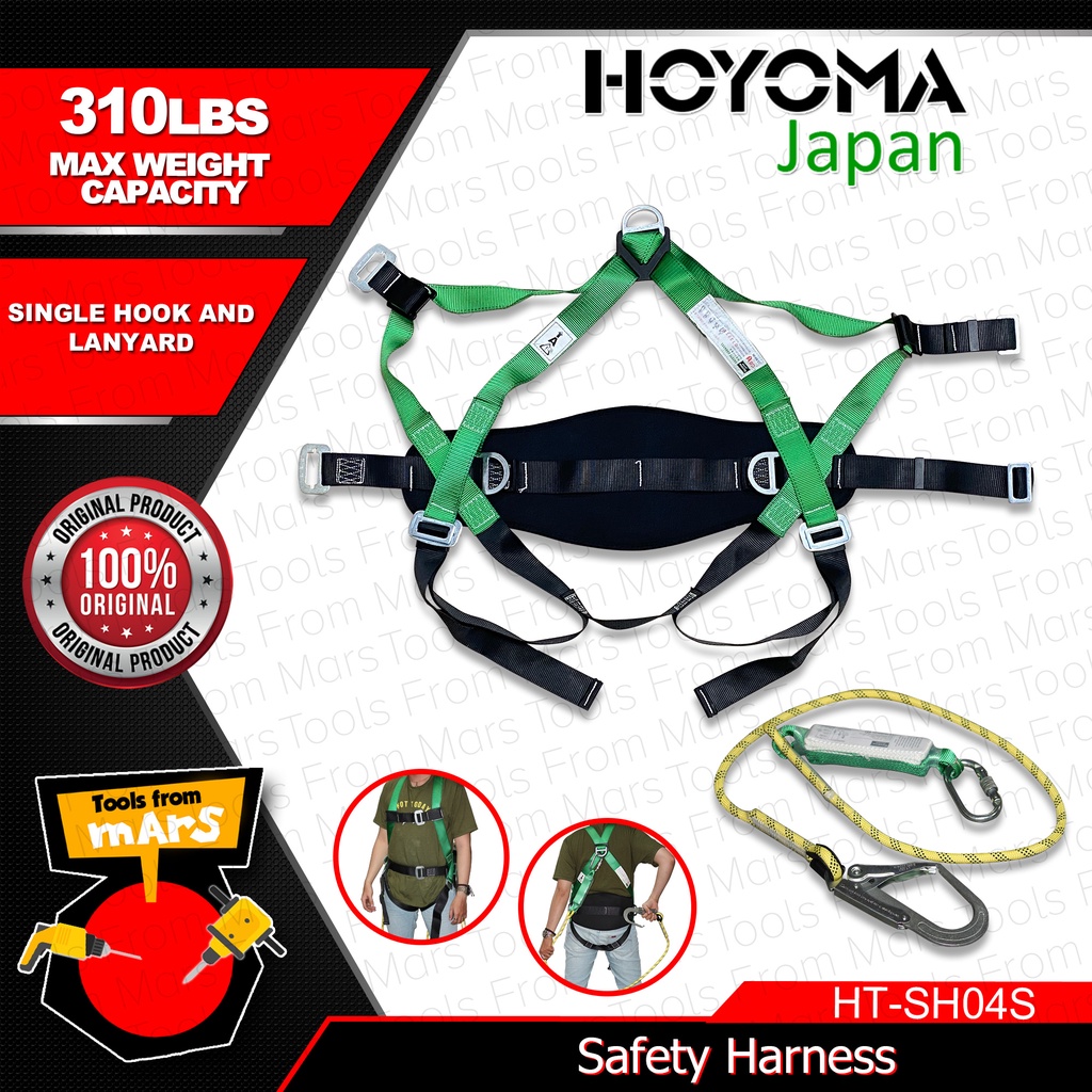 HOYOMA JAPAN Single Safety Harness FULL BODY HT-SH04S •TOOLS FROM MARS ...