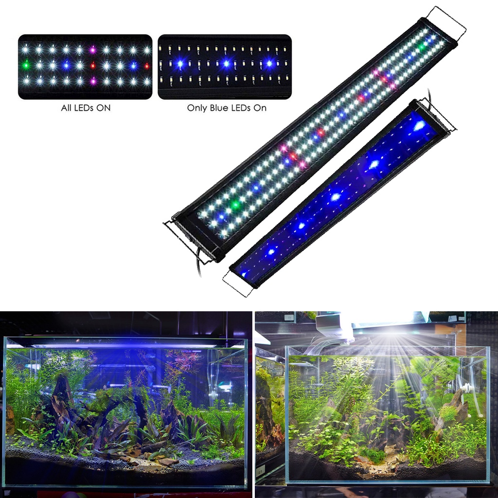 30/40/60/90/120CM 12V Fish Tank Light Waterproof LED Aquarium Lights Bar Blue/RGB Submersible ...