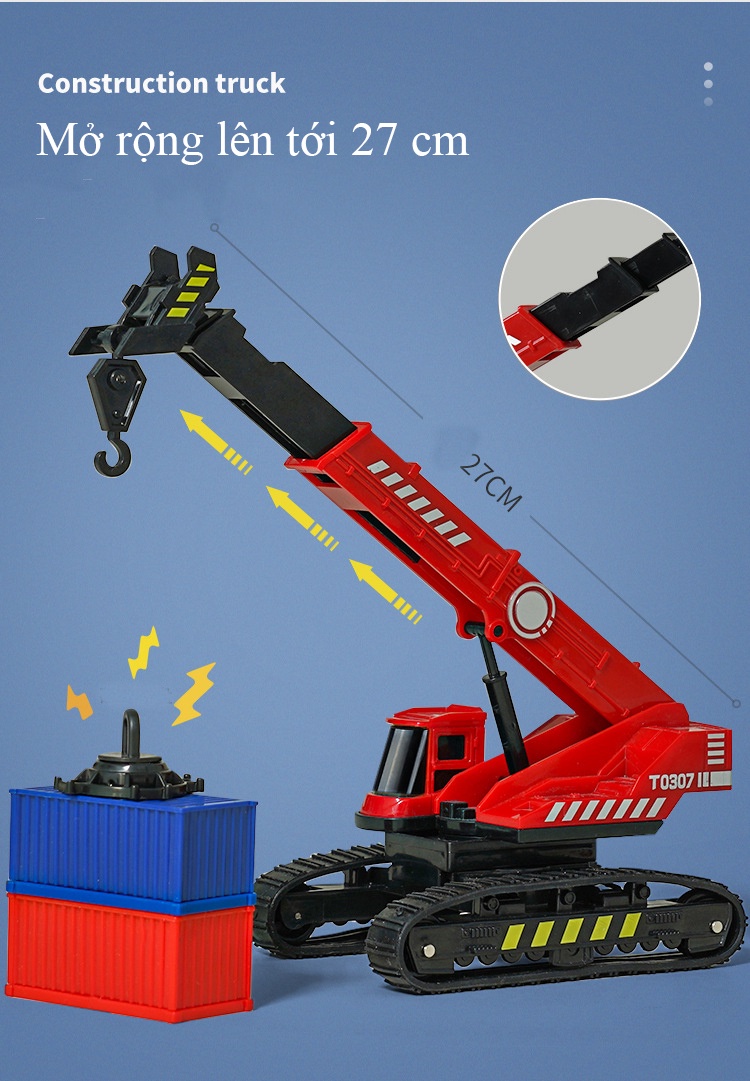 KAVY self-propelled crane model toy with crawler and 2 containers ...