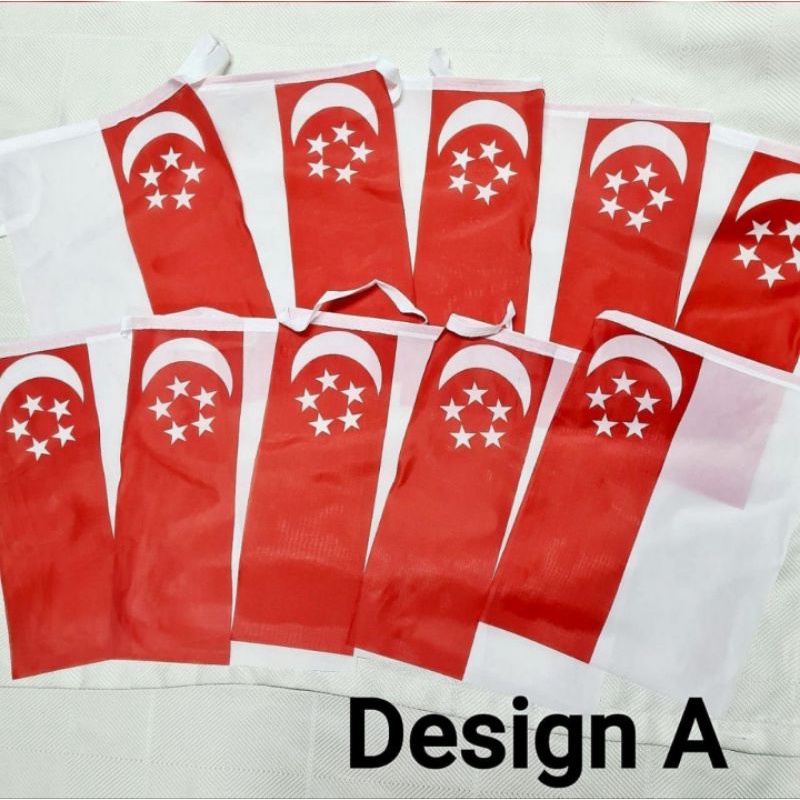 [NDP 02] [10 Flags/ 3.0 M] Singapore Hanging Flag Banner | National Day ...