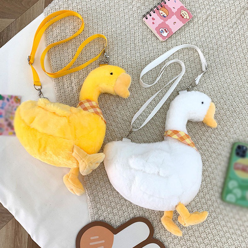 Fashion Backpacks Duck Shoulder Bag Girl Plush Doll Cute Backpack ...