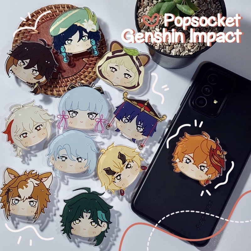 Genshin Impact Acrylic Pop Socket by tarrateru (DISCONTINUE) | Shopee ...