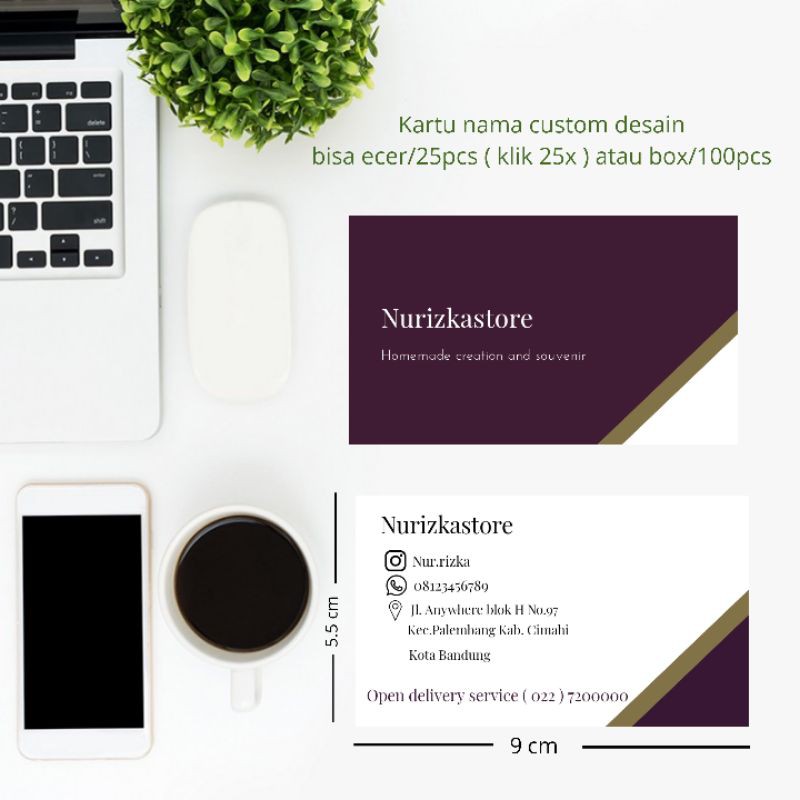 Contents 100 AND CONTENTS 25 NAME CARD PRINTING CAN BE CUSTOM | Shopee ...