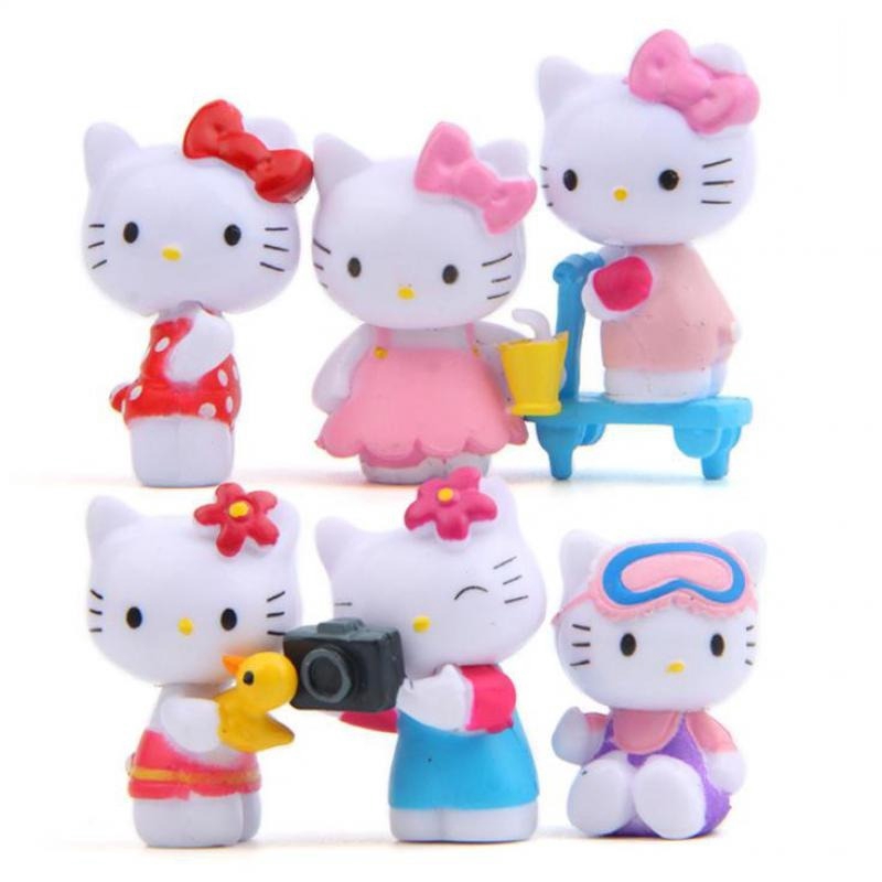 6pcs/set Kawaii Cartoon Animal Hello Kitty Camera Fairy Garden ...
