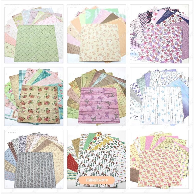 Paper Pack 6"x6" Flowers/ Travel/Vinatge 12 sheet Art Background Paper Card Making DIY Scrapbook ...