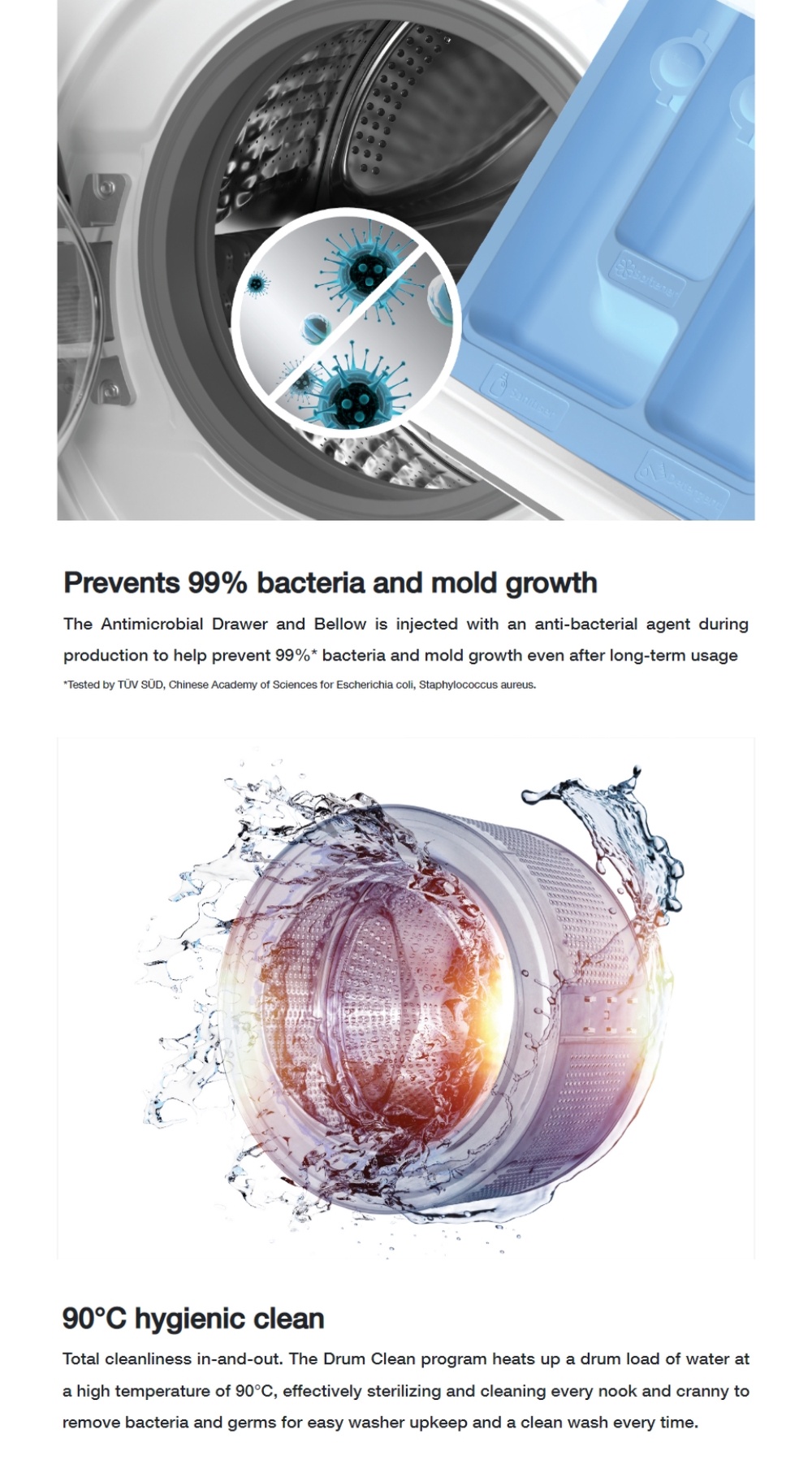 Whirlpool FWEB10502GG/ GW SaniCare 10.5kg Front Load Washer, 1400rpm ...