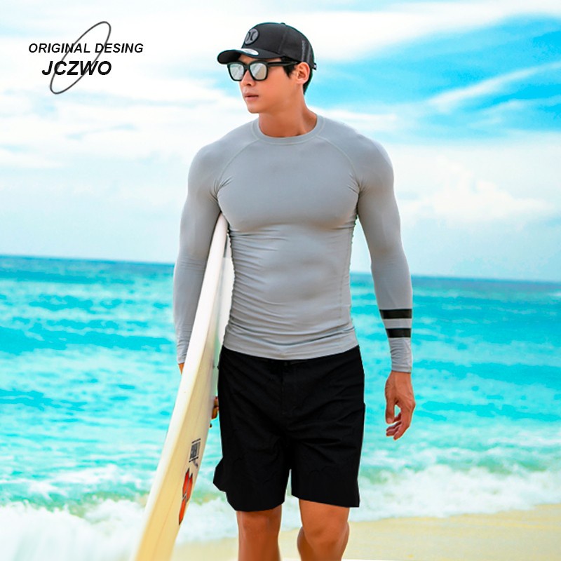 SAILBEE Mens UV Protect Surfing Rash Guard Long Sleeve Swimsuit ...