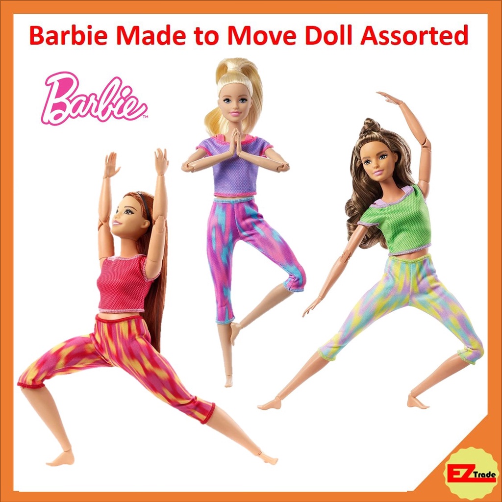Mattel Barbie Made to Move Doll FTG80 - Brunette, Blond, Blond ...