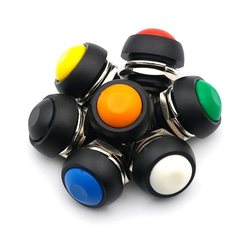 Waterproof Momentary Push Button Switch 12mm Mini Driving Passing Light ...