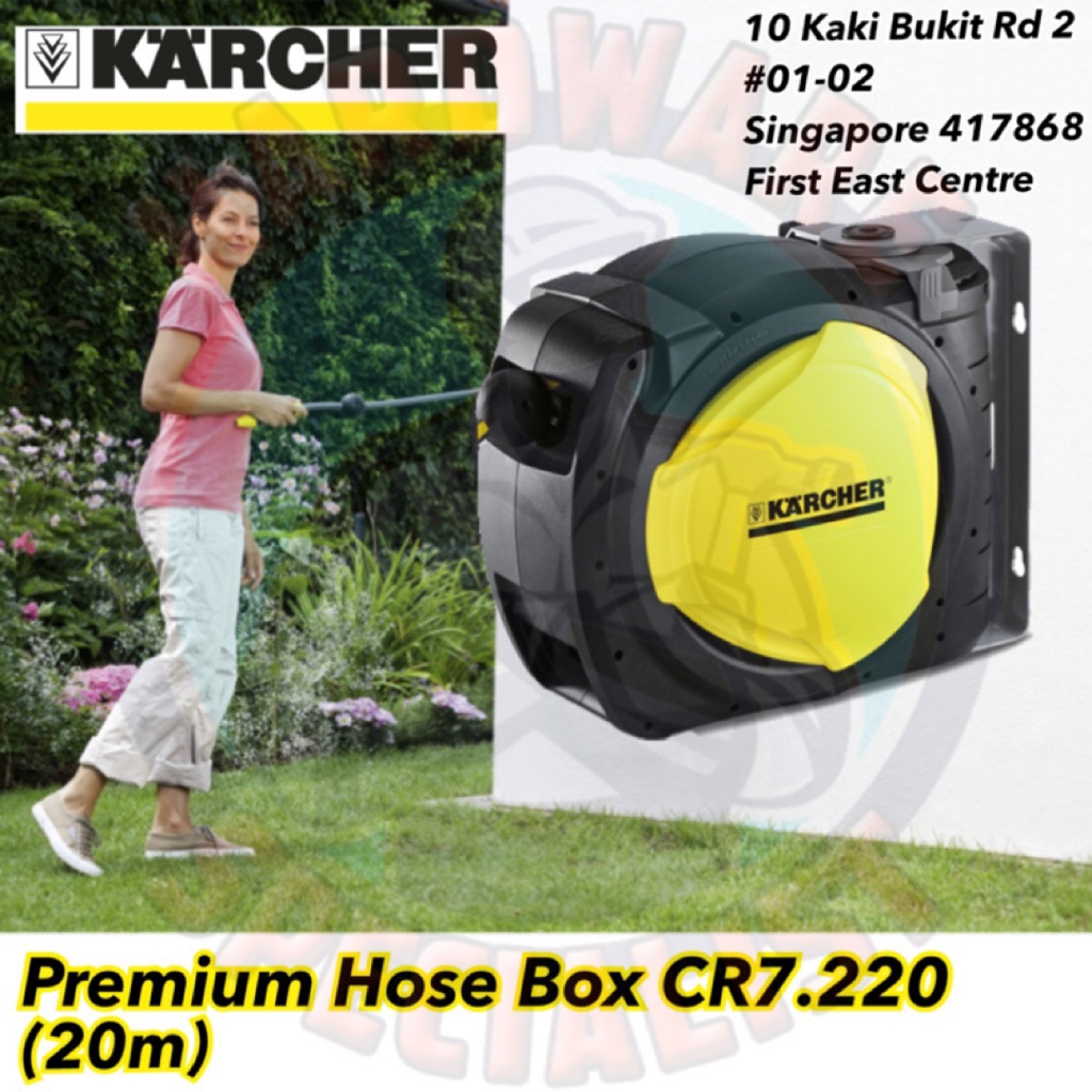 Karcher CR 7.220 Premium Hose Box 20m Automatic Compact Water Hose Reel ...